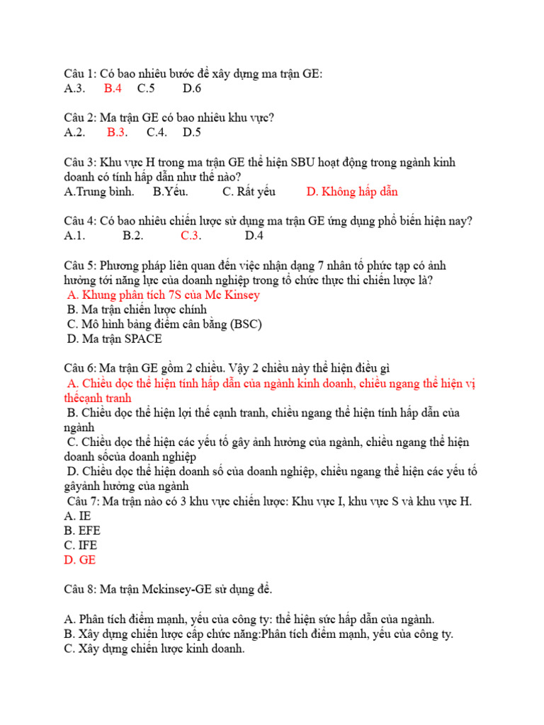 10 Câu Hỏi Ôn Tập QTCL | PDF