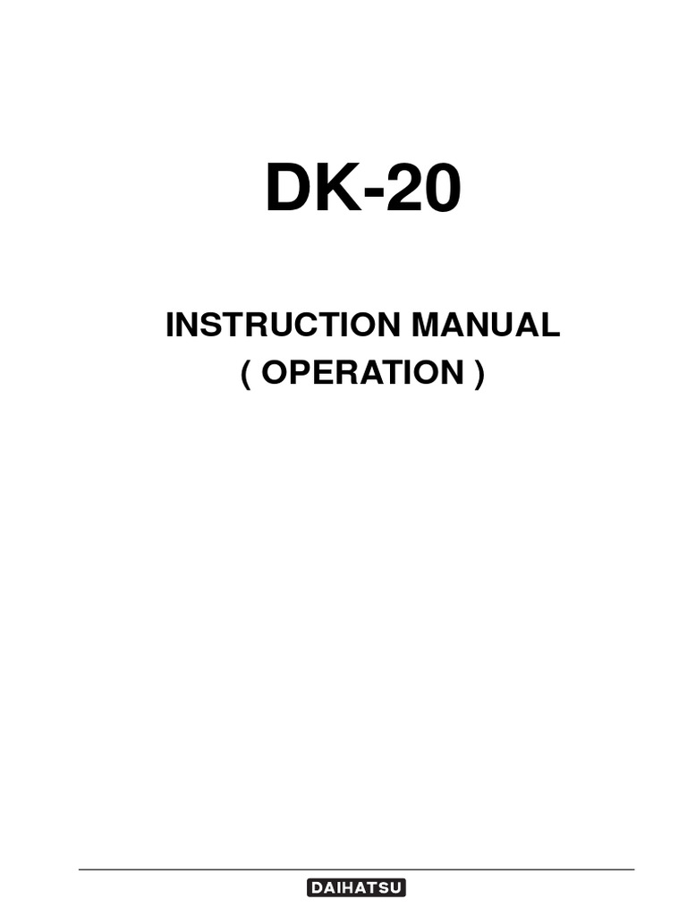 DK-20 Engine Operation Manual | PDF | Internal Combustion Engine ...