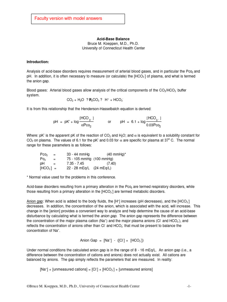 Acid-Base - F | PDF | Physiology
