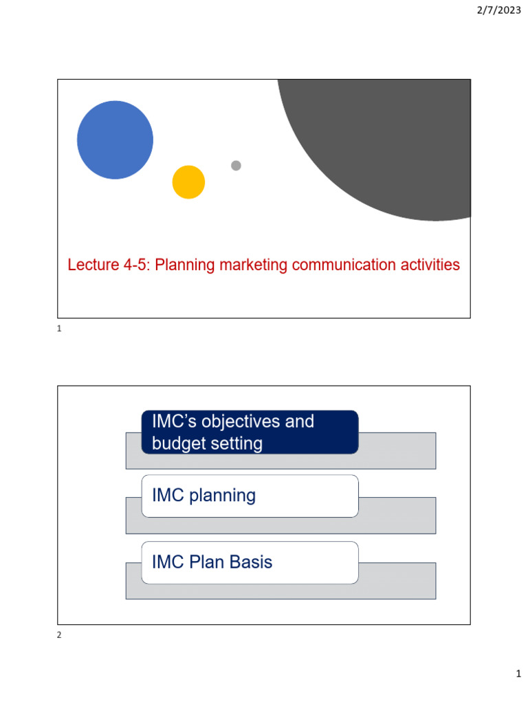IMC Planning Print | PDF | Brand | Marketing