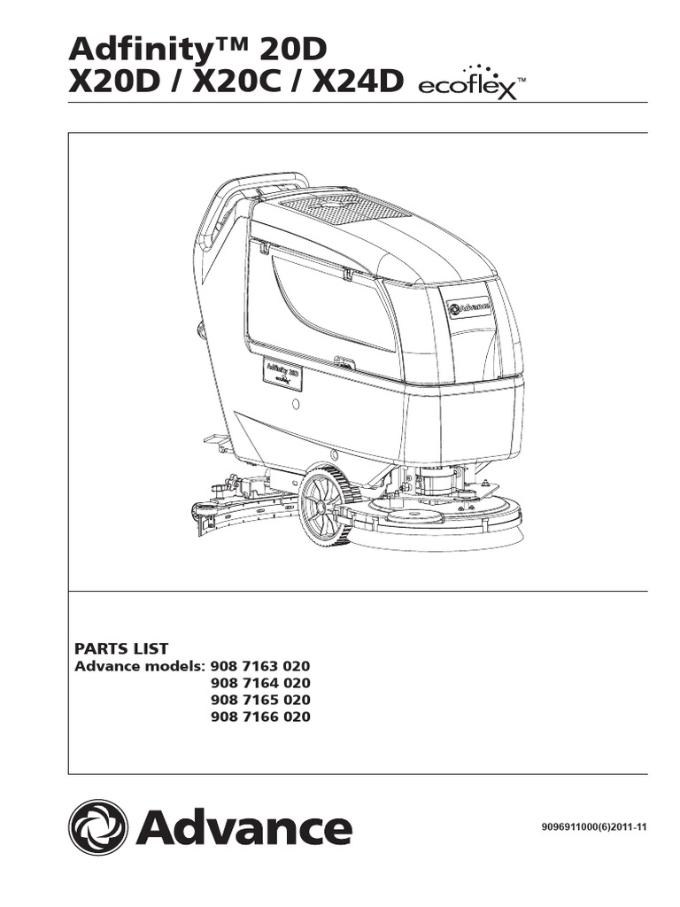 Advance Adfinity 20D Ecoflex Parts Manual | PDF | Manufactured Goods | Motor Vehicle
