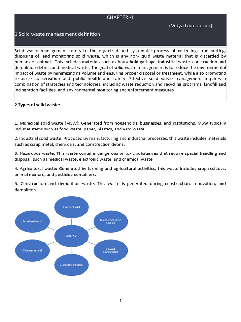 JNTUH Solid Waste Managment Notes | PDF | Waste Management | Waste