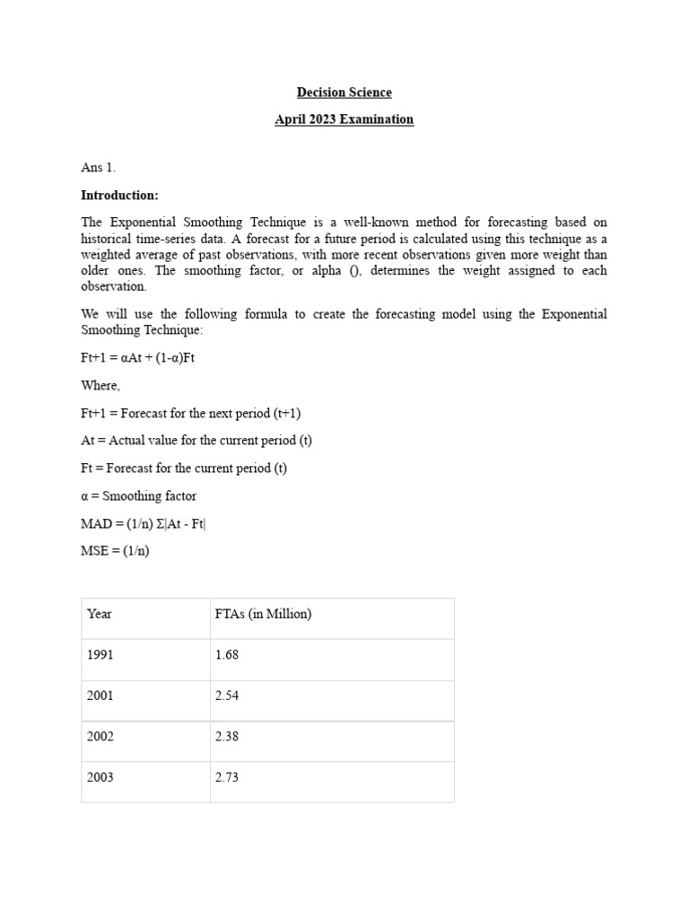 Decision Science | PDF | Forecasting | Applied Mathematics