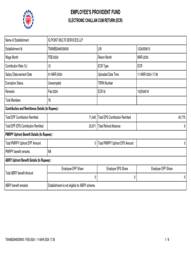 EPF ECR Submission for Feb 2024 | PDF | Expense | Retirement