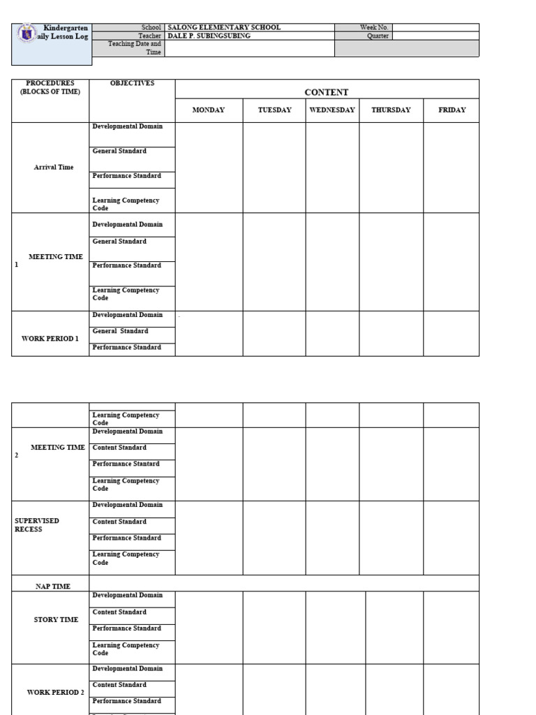 Kindergarten DLL FORMAT | PDF | Teachers | Education Theory