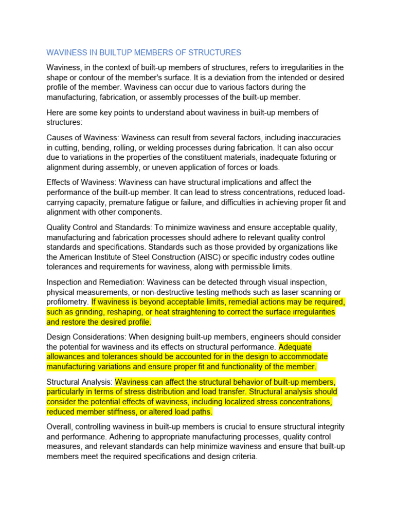 WAVINESS | Download Free PDF | Engineering Tolerance | Standardization