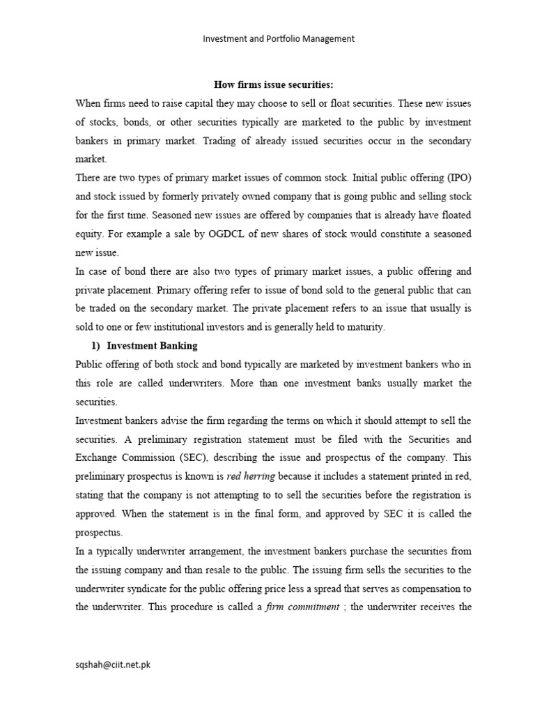 Lec 3 | PDF | Initial Public Offering | Securities (Finance)