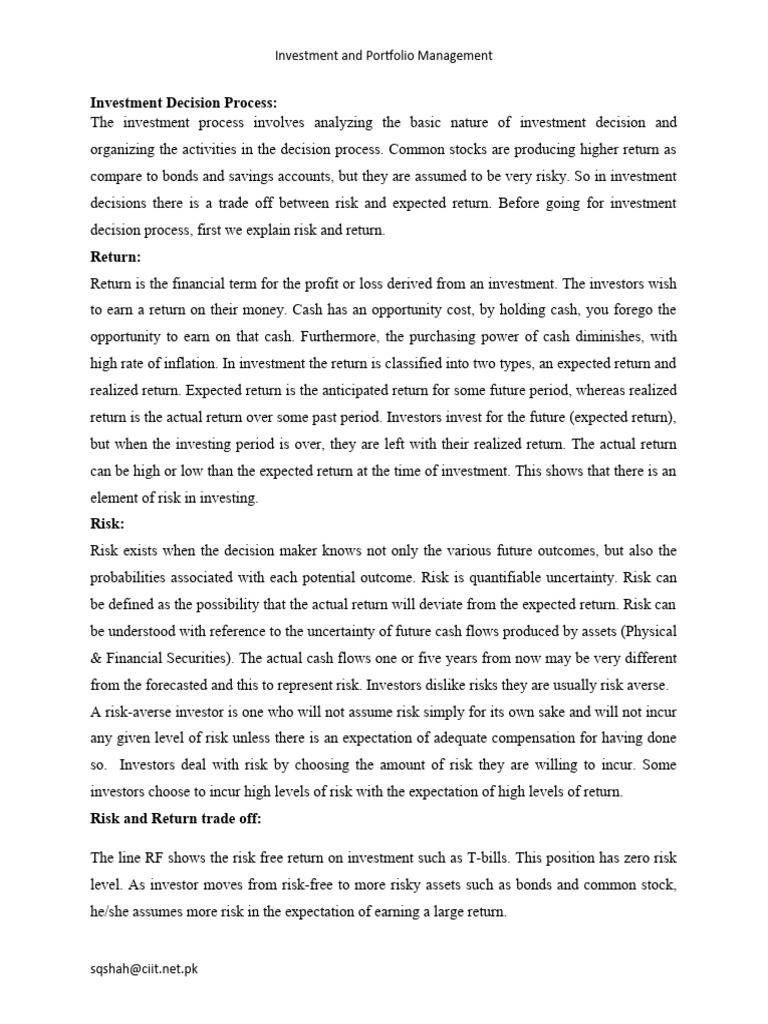 Lec 2 | PDF | Investing | Risk