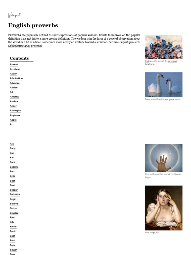 English Proverbs Wikiquote | PDF | Proverb | Apple