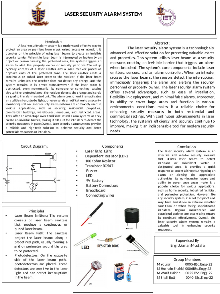 LASER SECURITY ALARM SYSTEM | PDF | Security Alarm | Measuring Instrument