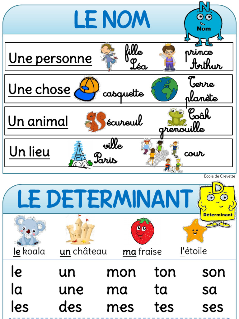 Affichage Determinant Nom Et Adjectif | PDF