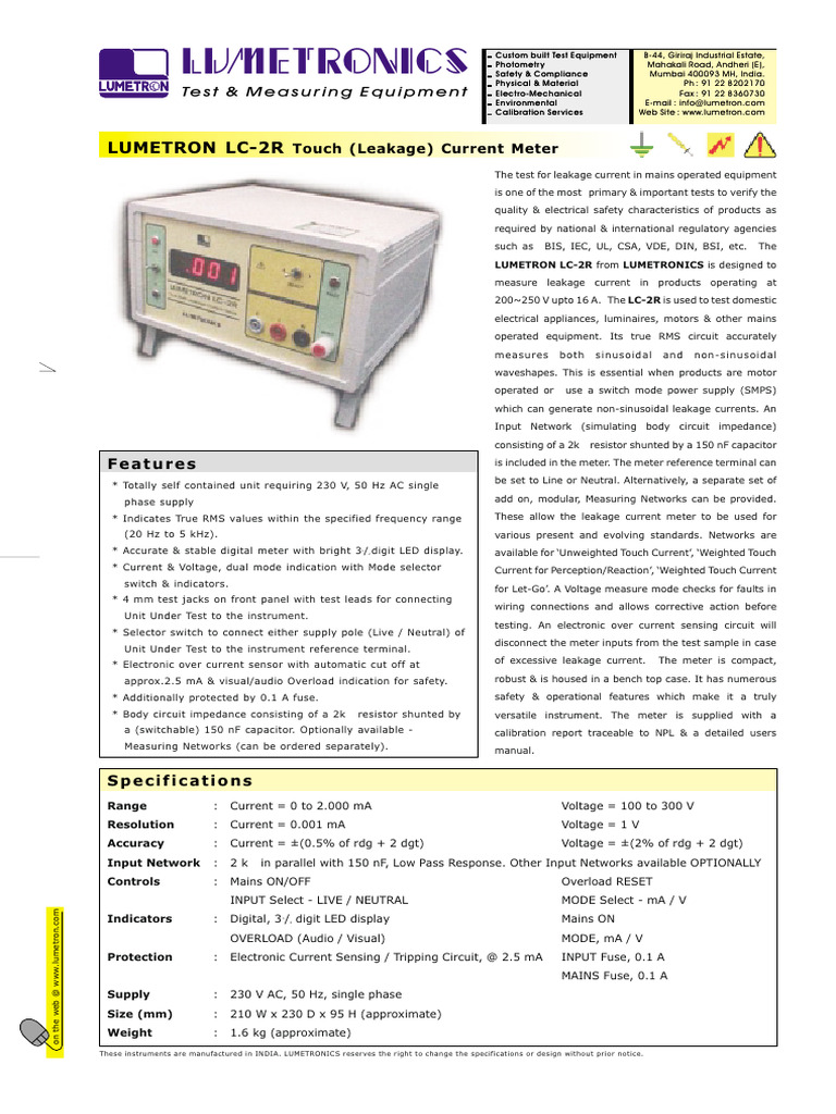 Leakage Current | PDF | Mains Electricity | Fuse (Electrical)