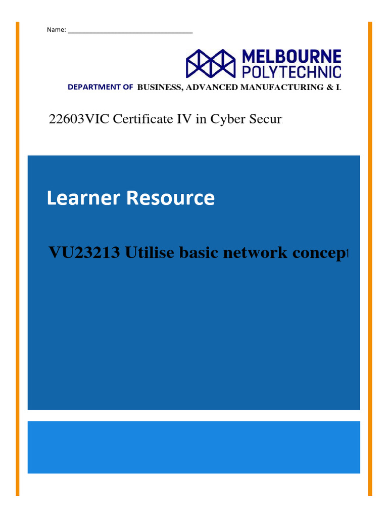 VU23213 Learner Resource v1.0 | PDF | Internet Protocol Suite ...
