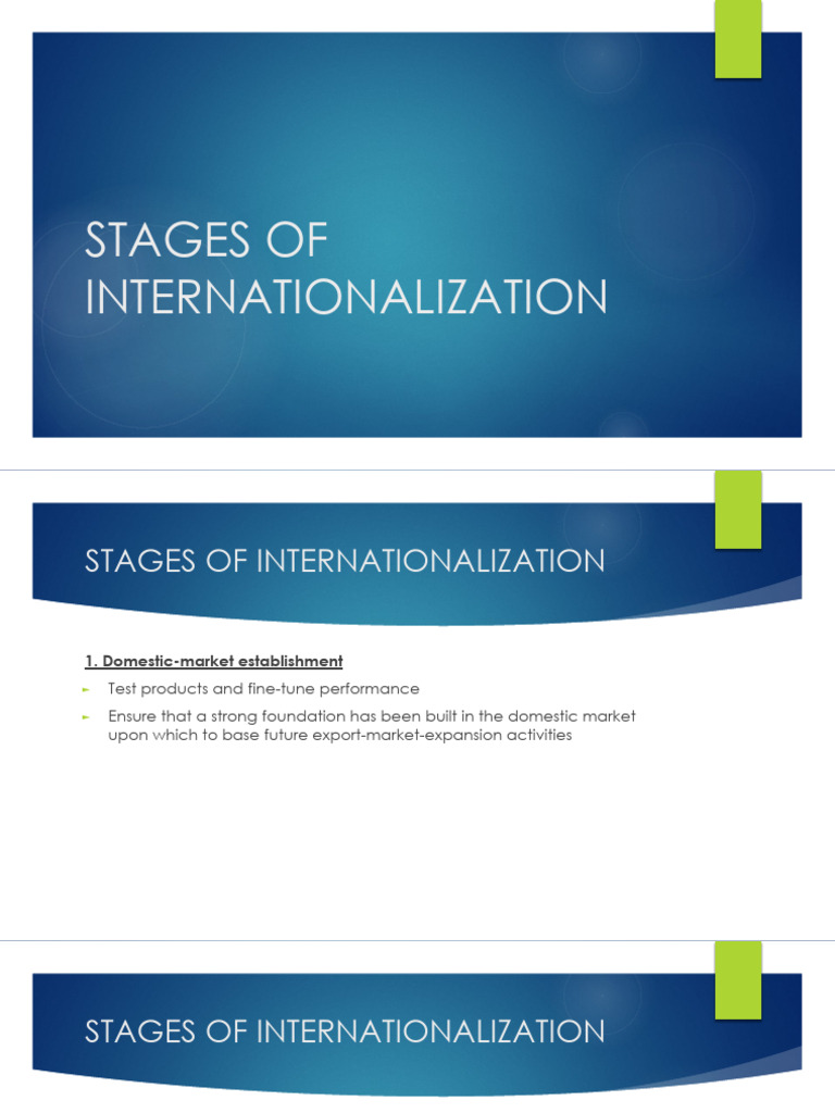 Stages of Internationalization | PDF