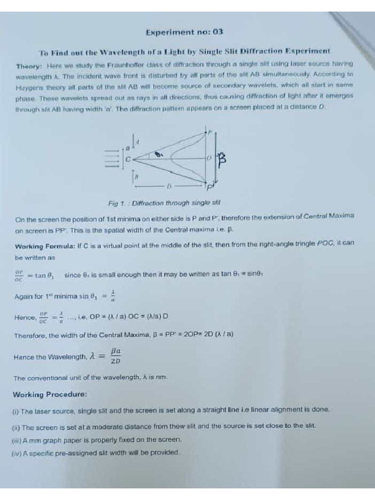 Experiment - 3 Physics Practical | PDF