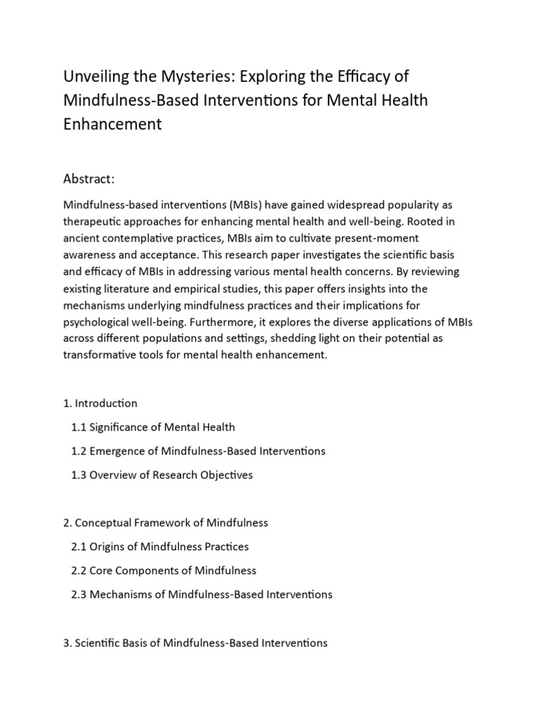 Unveiling The Mysteries | PDF | Mindfulness | Mental Health