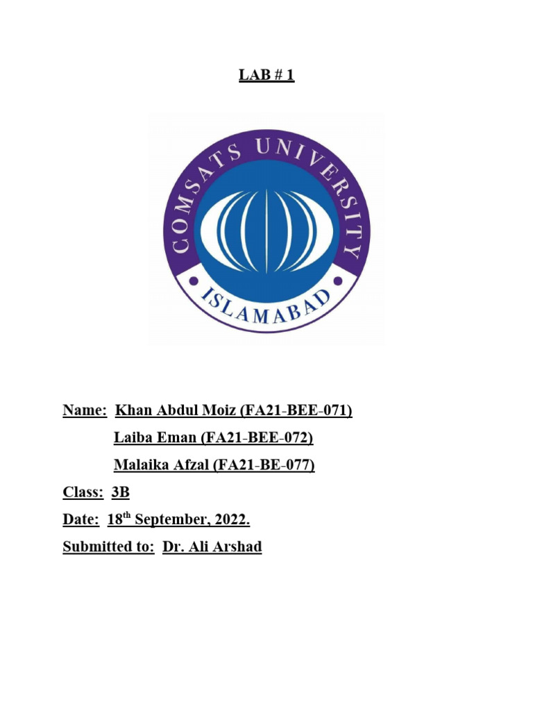 Lab 1 Electronic Pdf Amplitude Electromagnetic Compatibility