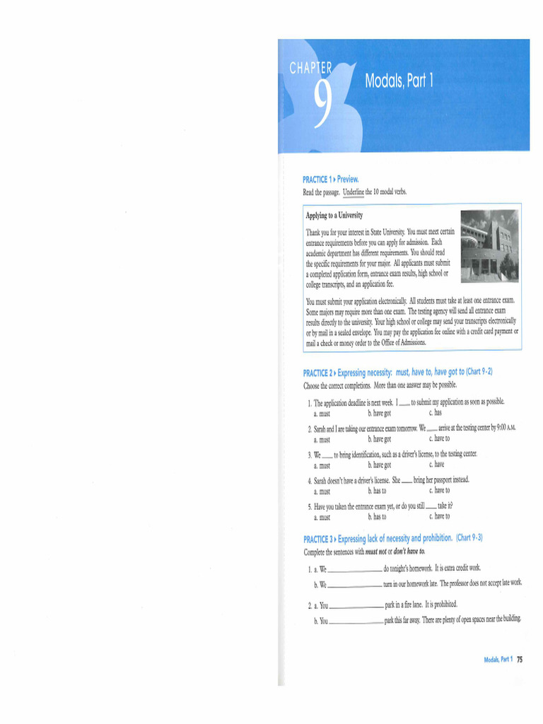 【Workbook】Chap.9 Modals, Part.1 | PDF