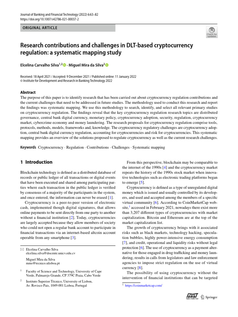 CRYPTO - Research Contributions and Challenges in DLT-based ...