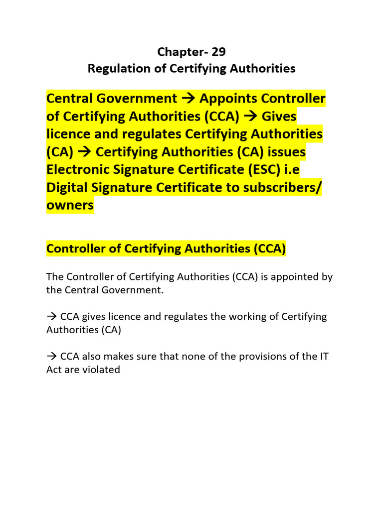 Ch-29 Regulation of Certifying Authorities | PDF | License | Justice