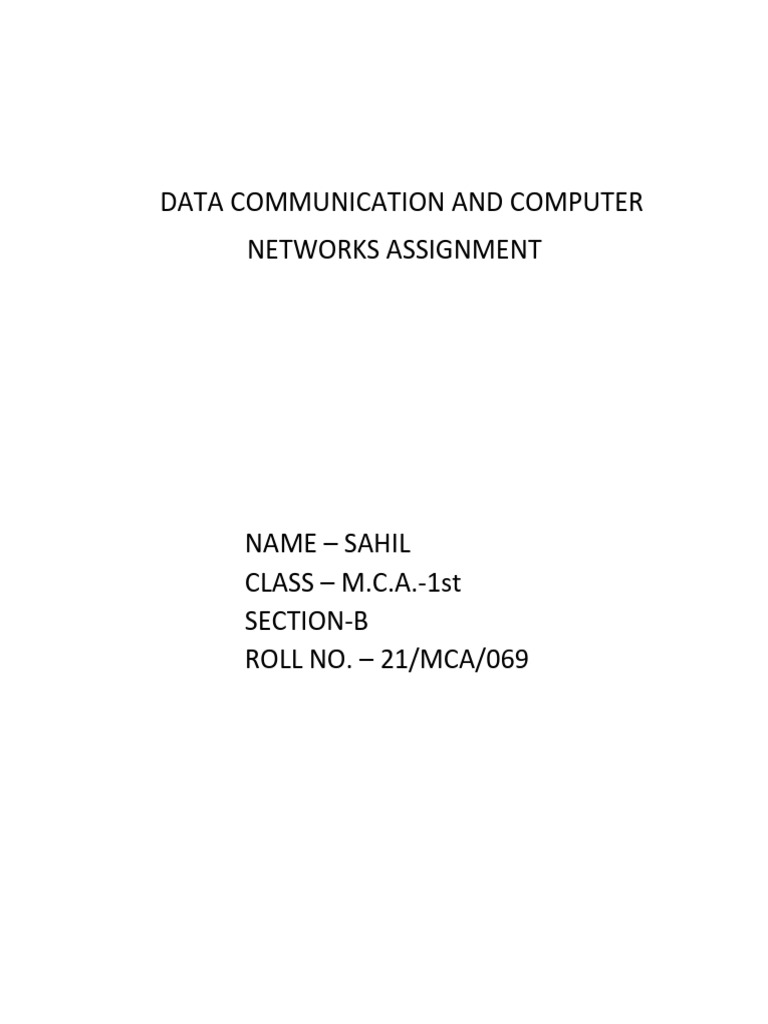 CN Assign | PDF | Computer Network | Ip Address