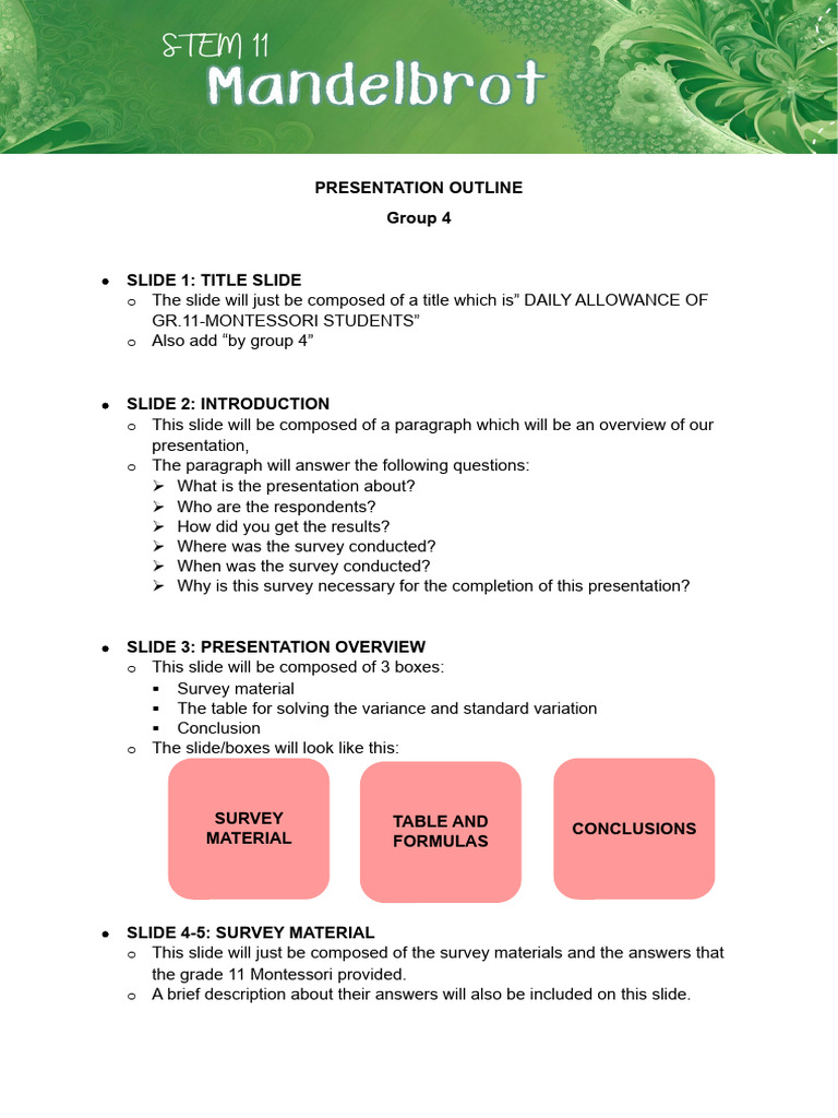 Group 4 Presentation Outline | PDF