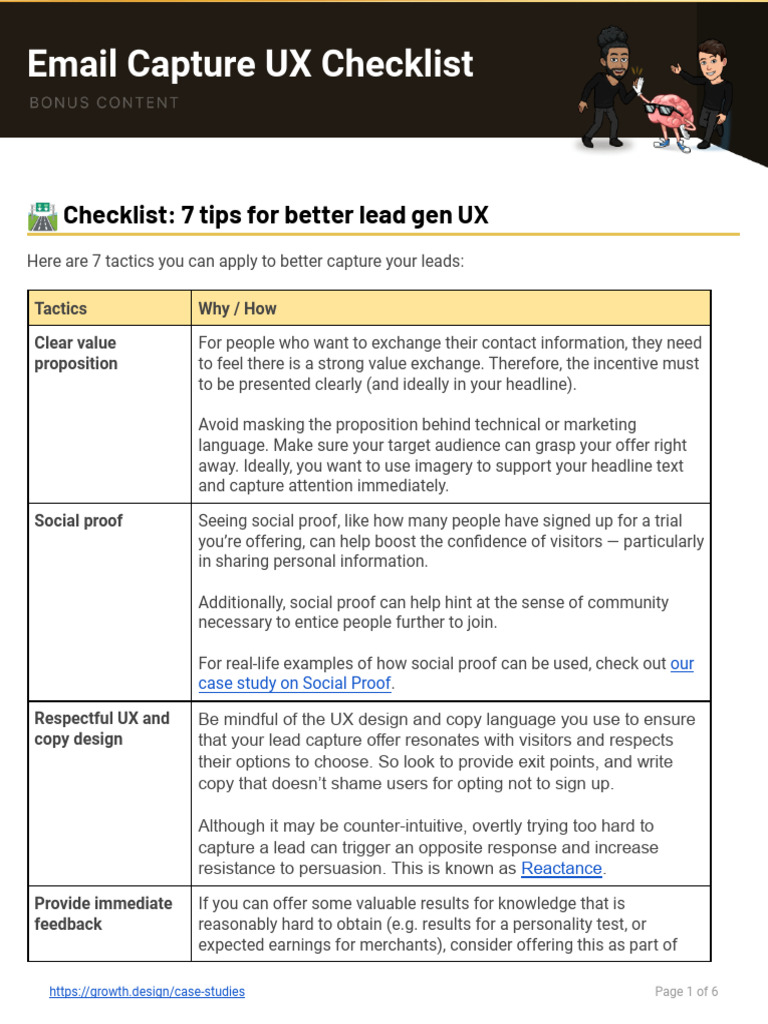 Email Capture UX | Download Free PDF | Psychology | Cognition