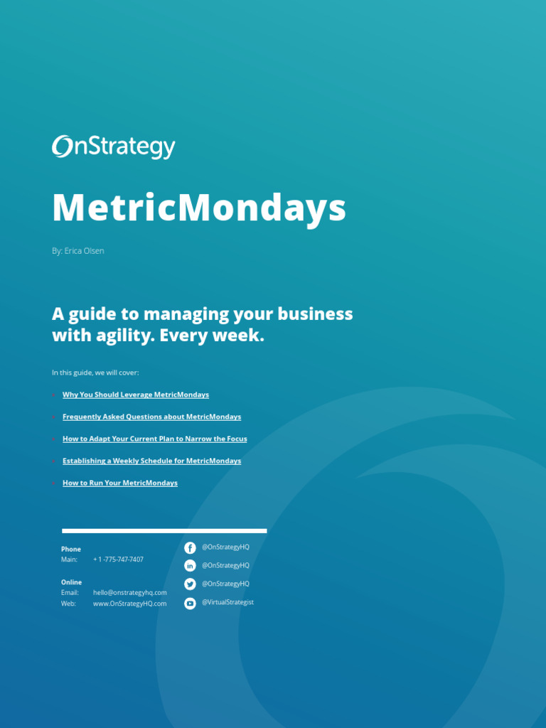 OnStrategy MetricMondays | PDF | Performance Indicator | Business