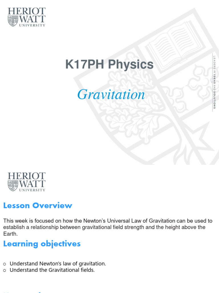 Week 9 Gravitation v1 | PDF | Gravity | Weight