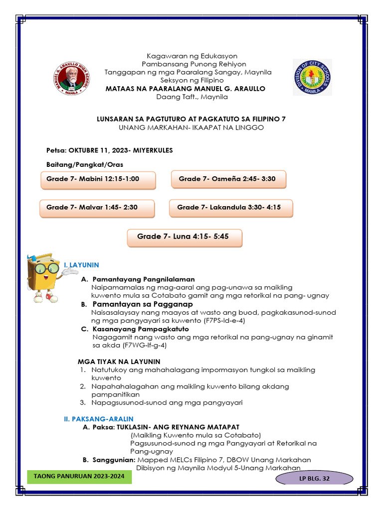 LUNSARAN F7 BUONG YUGTO Suasba | PDF