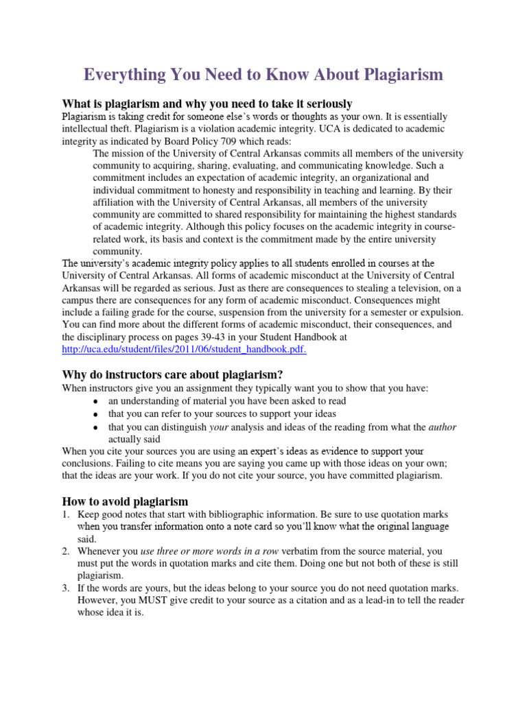 Plagiarism | PDF | Plagiarism | Academic Integrity