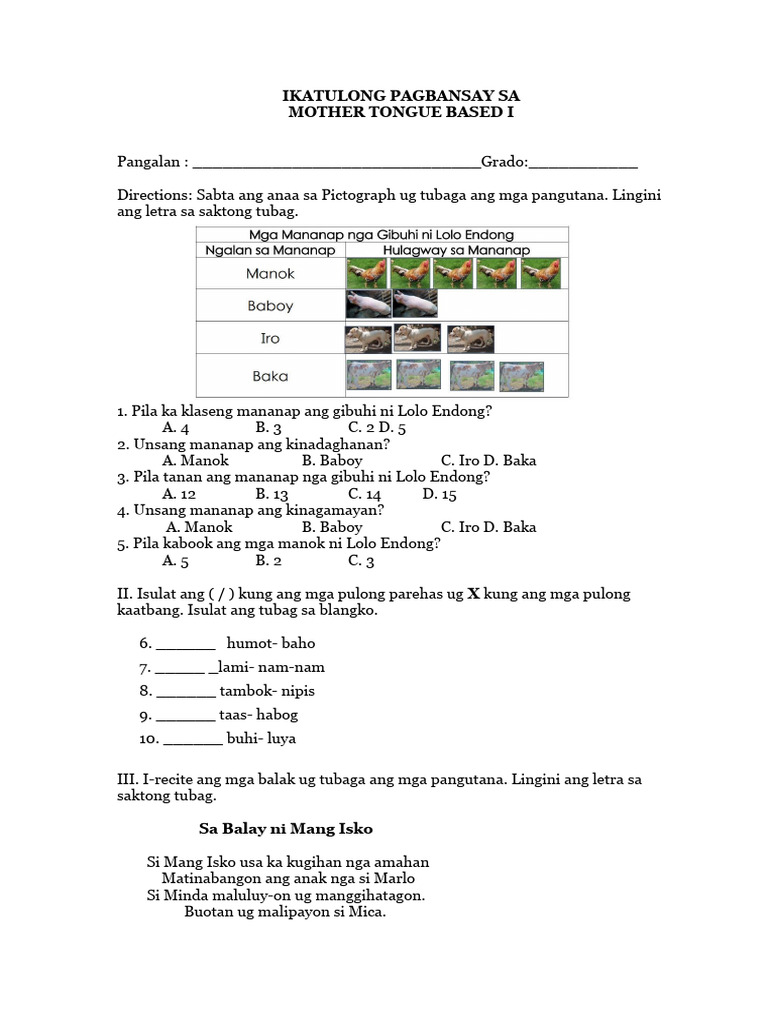 MTB-MLE 1 - 3rd Q - PT | PDF