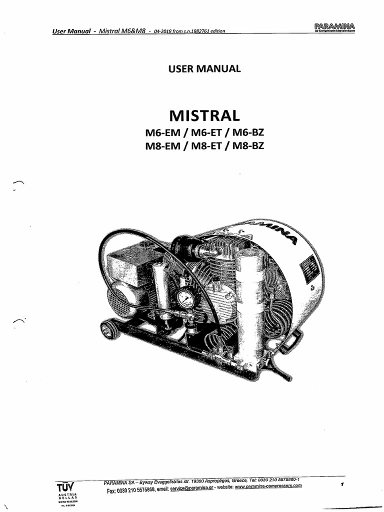 Air Compressor User Manual | PDF