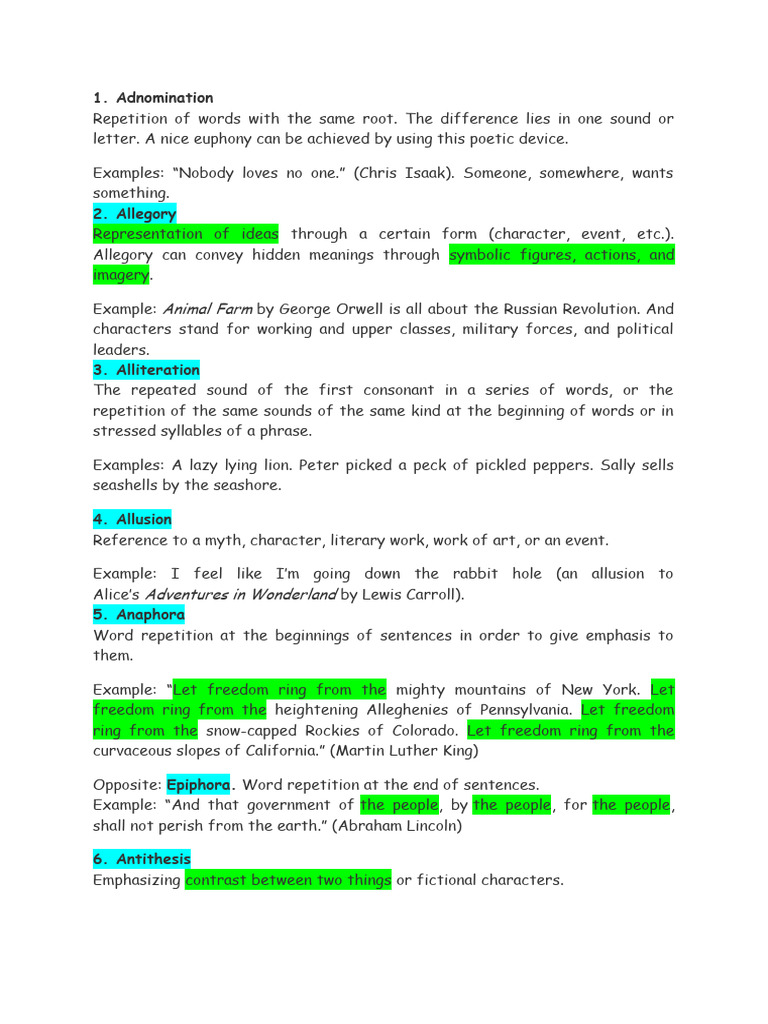 Stylistic Devices Document | PDF | Irony | Rhetorical Techniques