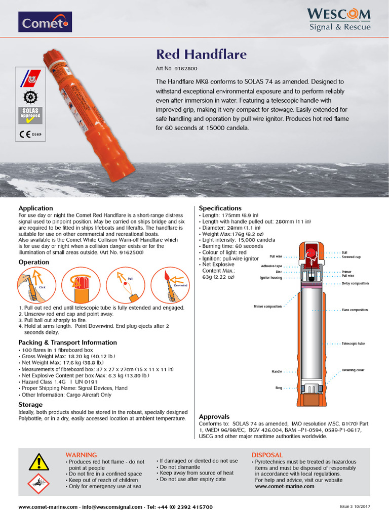 Marine Emergency Handflare Guide | PDF
