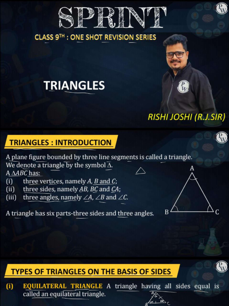 TRIANGLES in One Shot - Class Notes - Sprint | PDF