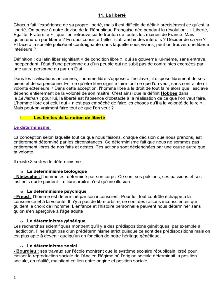 Liberté et déterminisme en philosophie | PDF | Liberté | Déterminisme