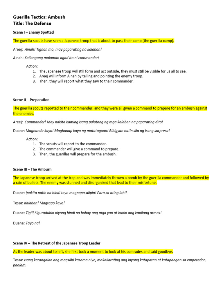 Ambush Script | PDF