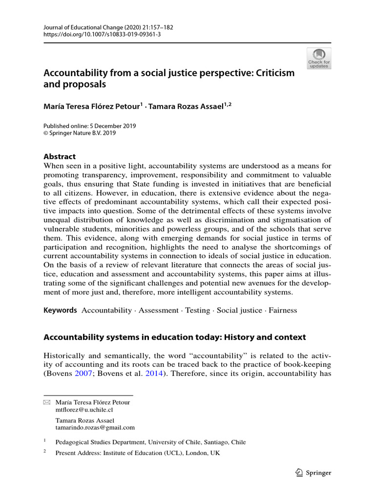 Acountability in A Social Justice Perspective | PDF | Justice | Crime ...