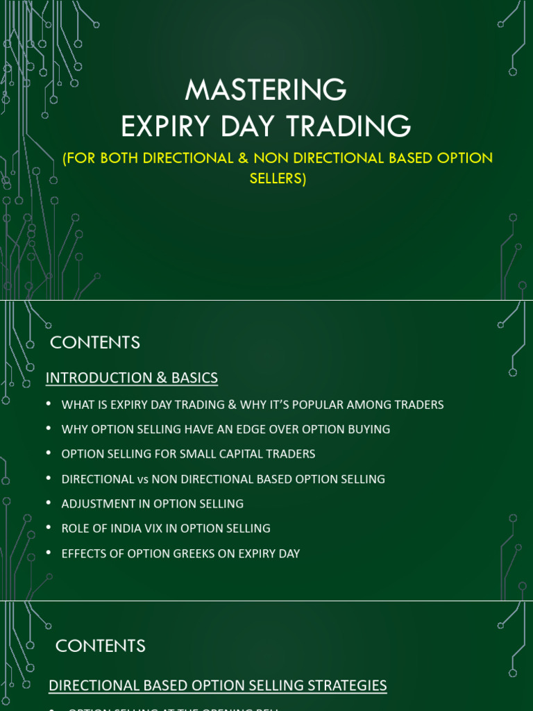 Mastering Expiry Day Trading PDF | PDF | Option (Finance) | Greeks ... Mastering Expiry Day Trading PDF | PDF | Option (Finance) | Greeks ...