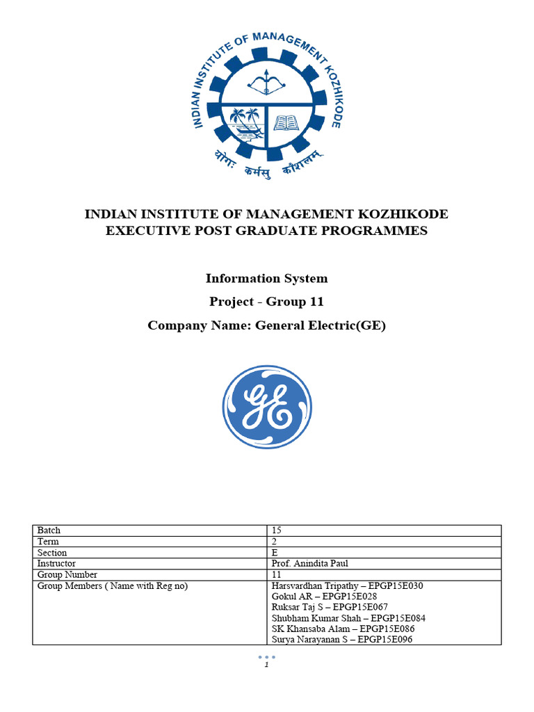 GE Information Systems Analysis Report | PDF | Analytics | Computer Security