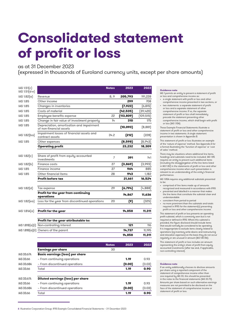 IFRS Example Consolidated Financial Statements 2023 8 | PDF ...