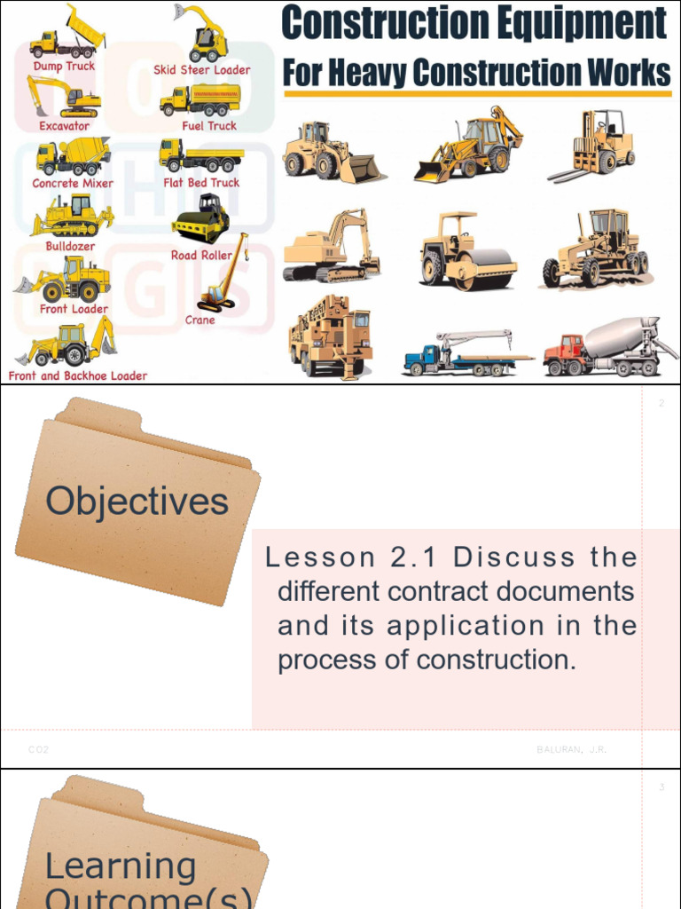 CO2 Module 2 Lesson 2.2 Heavy Equipment | PDF | Crane (Machine) | Heavy Equipment