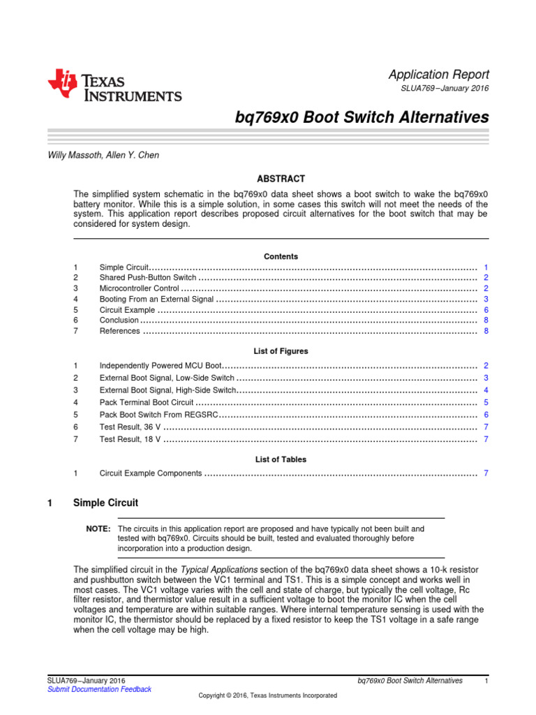 Slua769 Boot Switch | PDF | Electronic Circuits | Field Effect Transistor