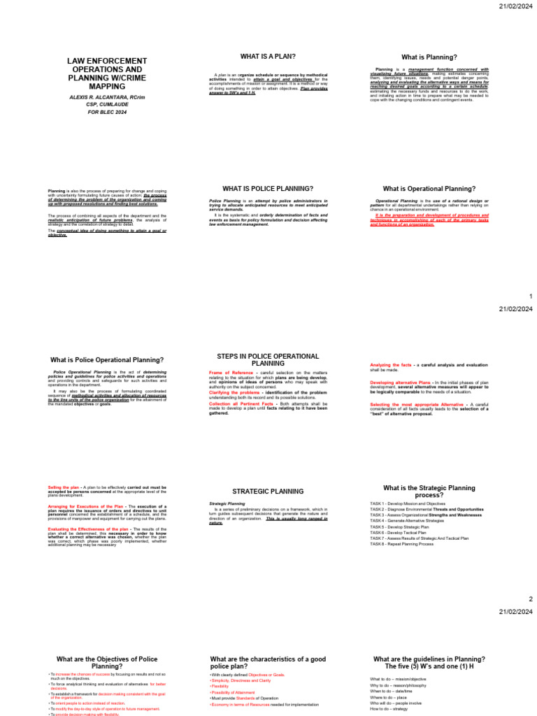 Law Enforcement Operations & Planning Guide | PDF | Strategic Planning ...