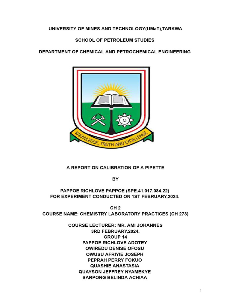 Labwork 1 | Download Free PDF | Calibration | Accuracy And Precision