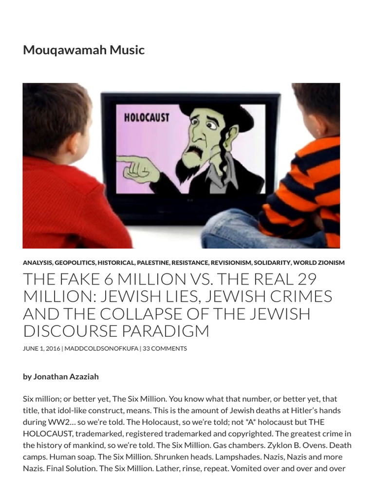 The Fake 6 Million Vs The Real 29 Million Jewish Pdf The Holocaust