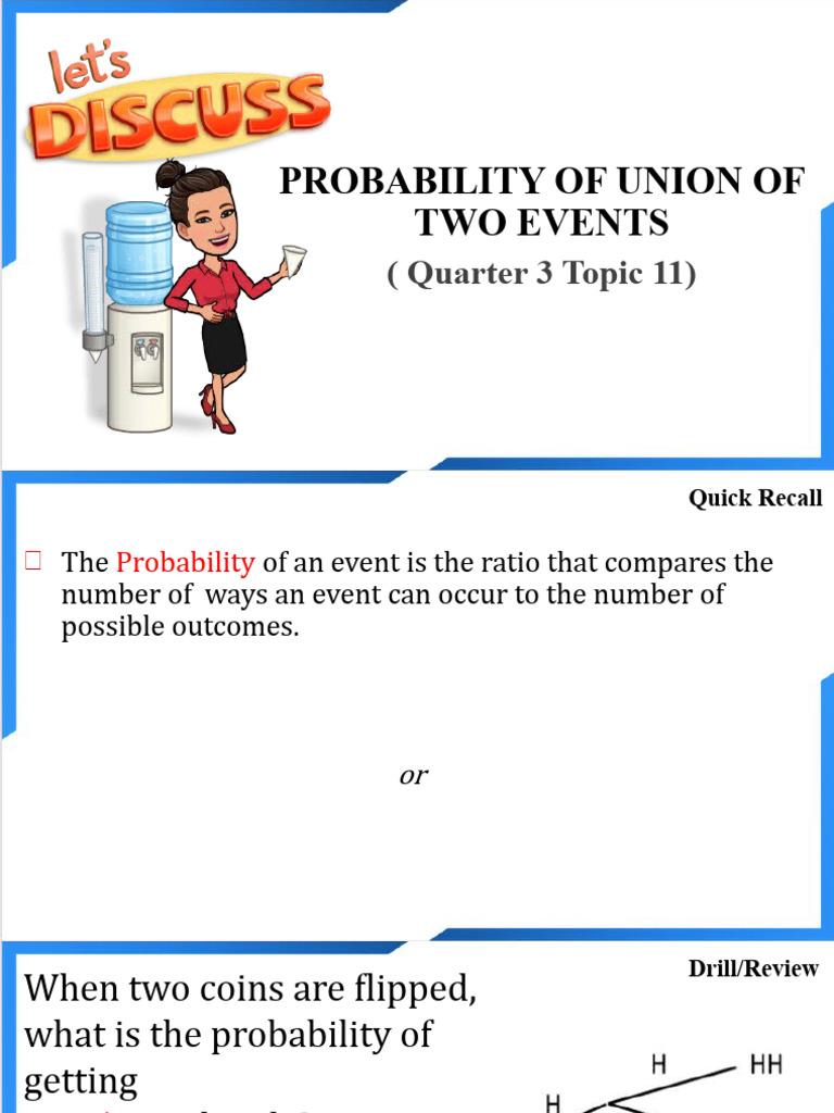Q3 - Week 6 PROBABILITY OF UNION OF TWO EVENTS | PDF | Probability ...