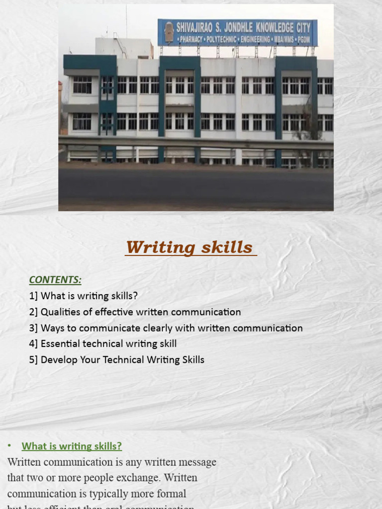 Communication Skills | PDF | Communication | Writing