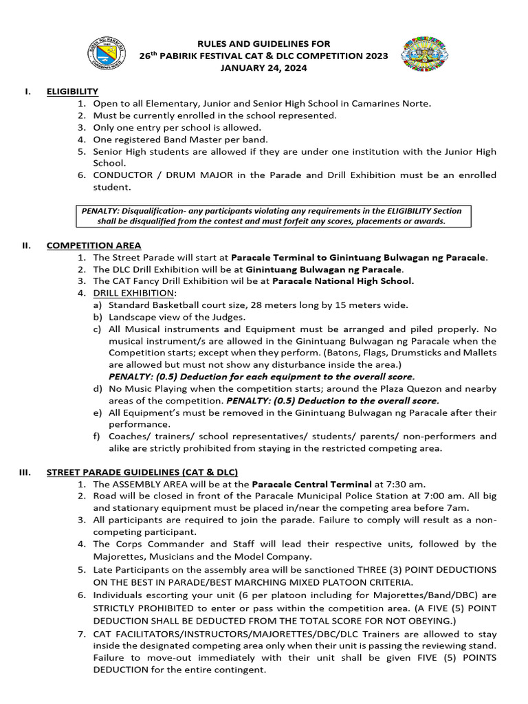Pabirik Festival 2023 Competition Rules | PDF | Platoon